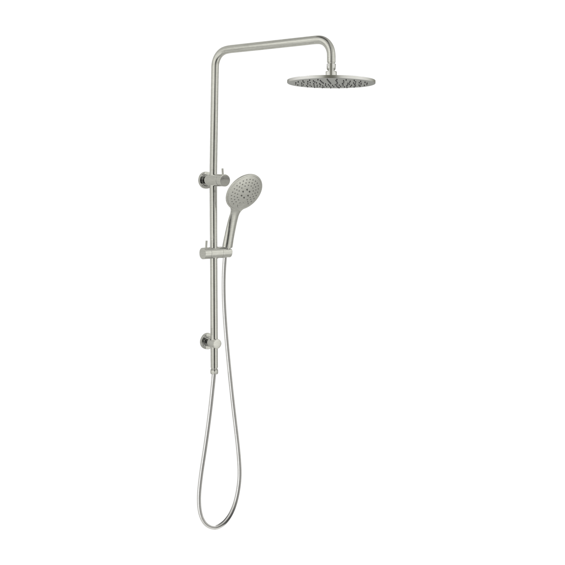 Twin Showers Brushed Nickel Dolce/Mecca Range - YSW Tapware