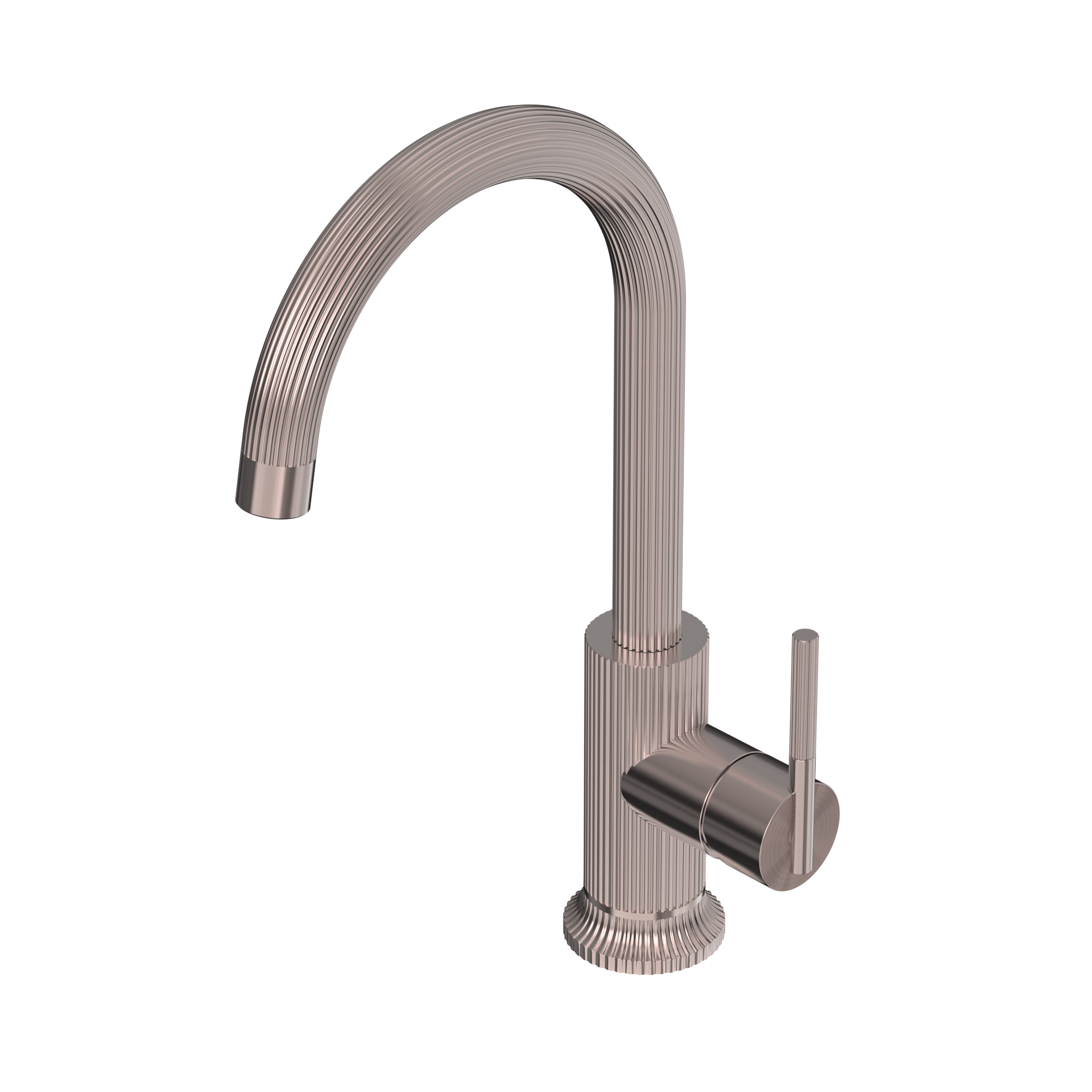 Single Handle High Arc Kitchen Faucets Brushed Gold Modern Single Hole ...
