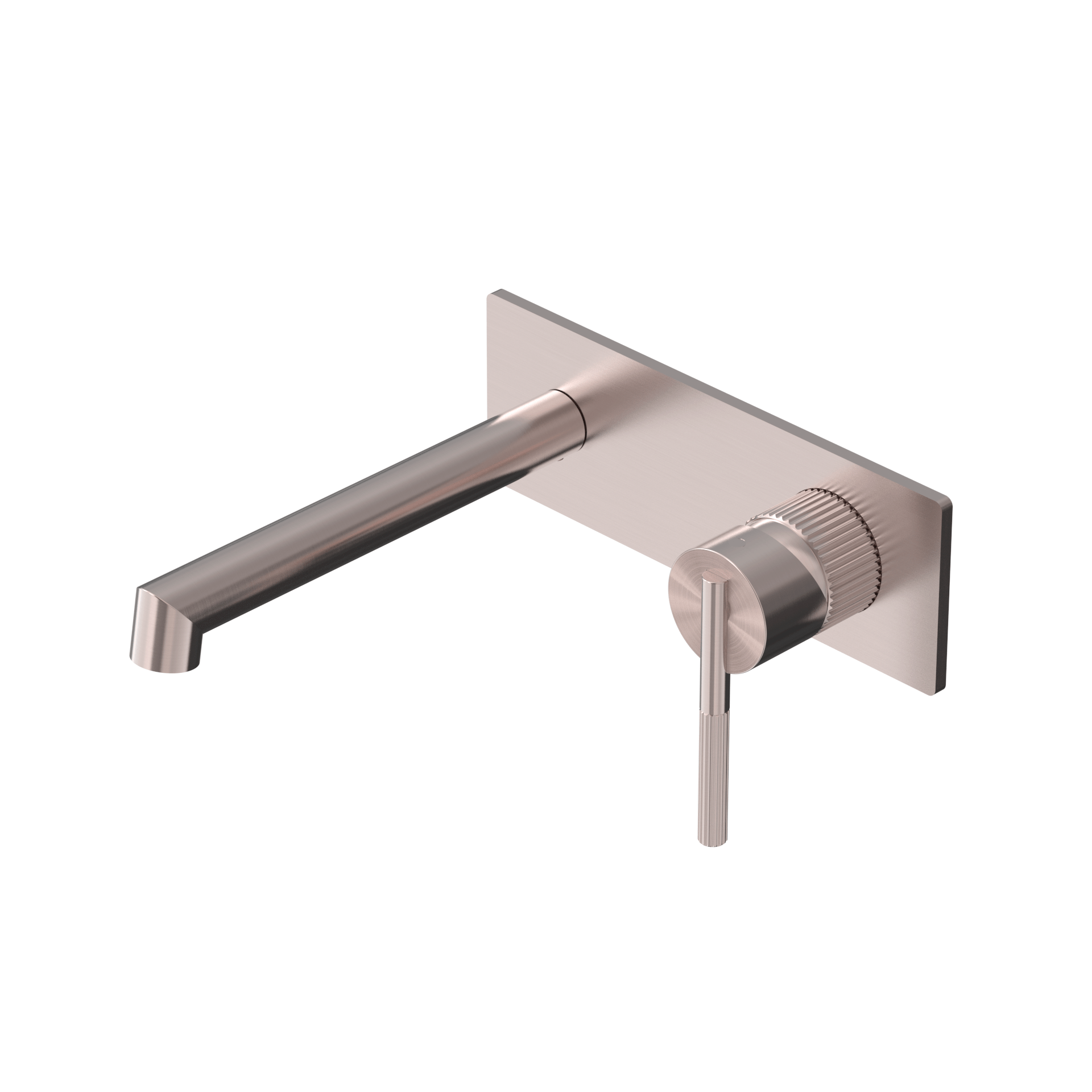 Wall Mount Bathroom Sink Faucet Brushed Brass Single Handle Basin Mixer ...